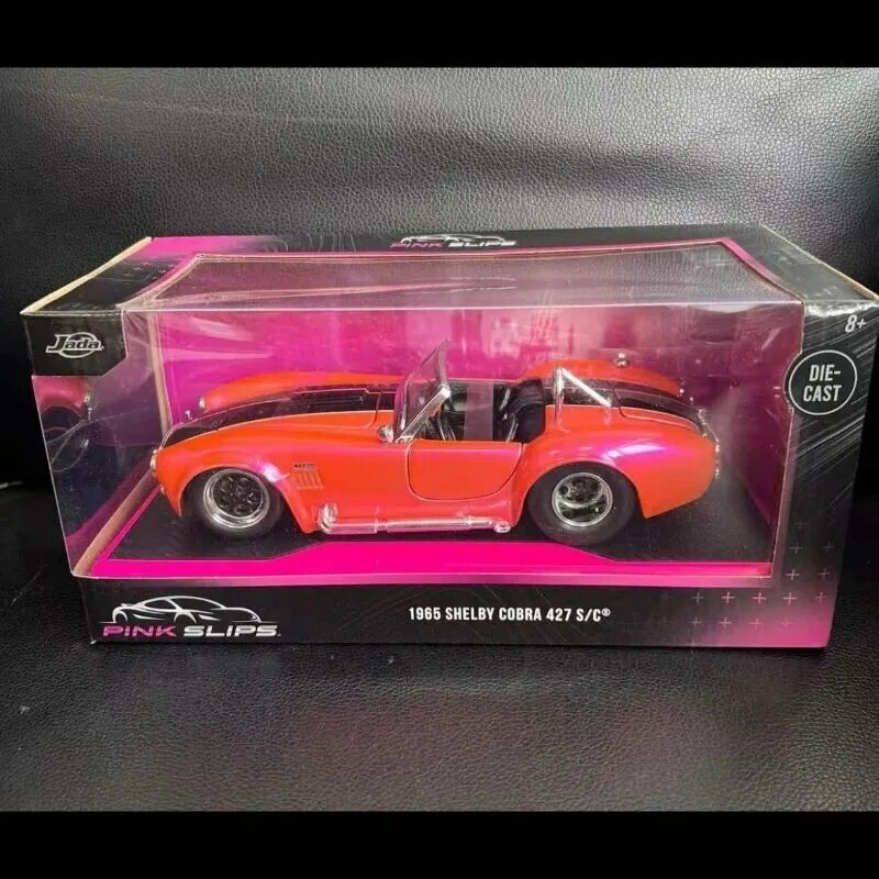 Jada 1/24 1965 Shelby 427 S/C Cobra Alloy Car Model, Коллекционная модель машины для взрослых, Игрушечный автомобиль с звуковыми и световыми эффектами для детей