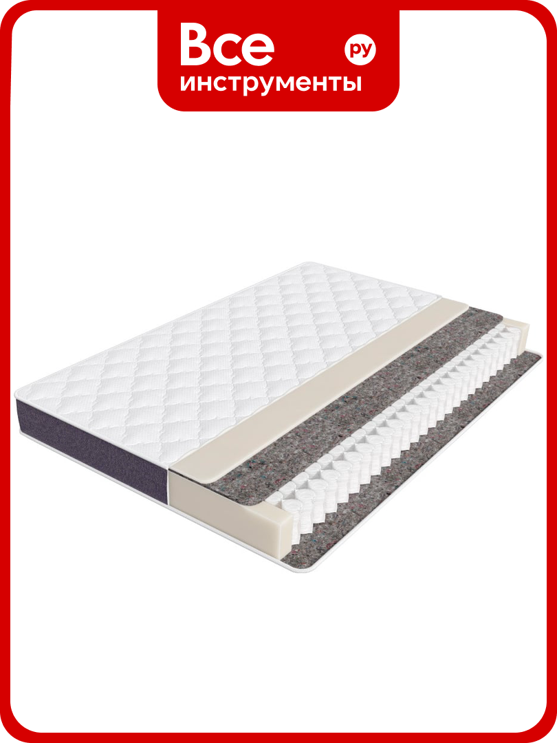 Пружинный матрас buyson BuyDream 180x200, ортопедический, независимый пружинный блок, средняя жесткость