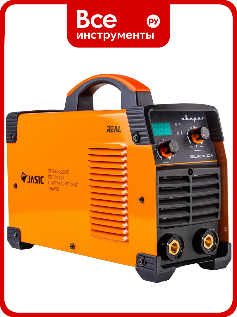 Инвертор сварочный Сварог ARC 250 REAL Z227 95492, 5 мм, источник тока с дисплеем, защитой IP21S и алюминиевыми кабелями