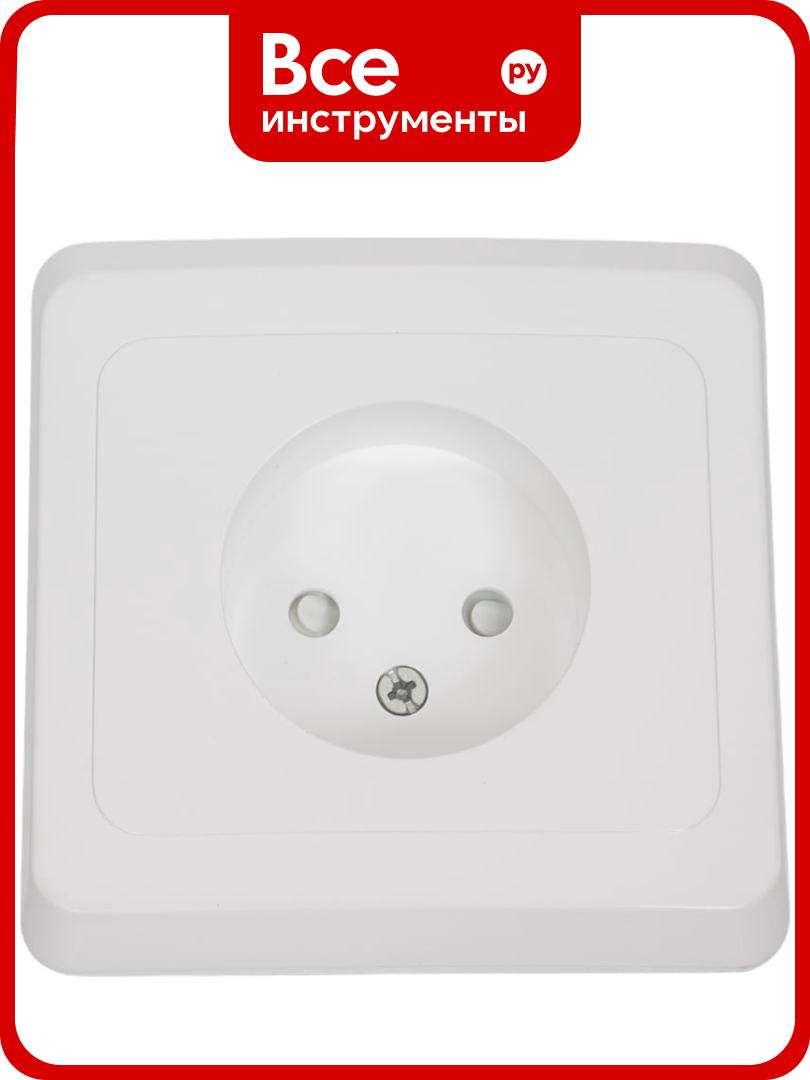Розетка Systeme Electric 1-м СП Этюд 16А IP20 защитные шторки, без заземления, белая PC16-002B, для применения в сетях