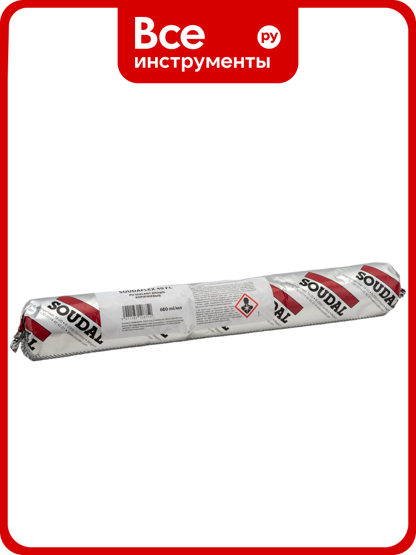 Герметик Soudal Соудафлекс 40 ФС коричневый, 600 мл, RAL 8017 123146, заполнения швов, в промышленных полах