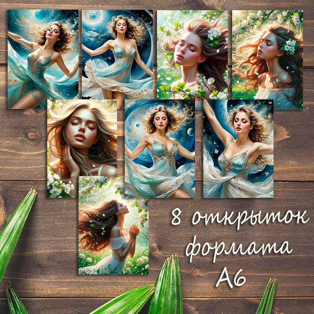 Большой набор открыток Танец, 8 штук