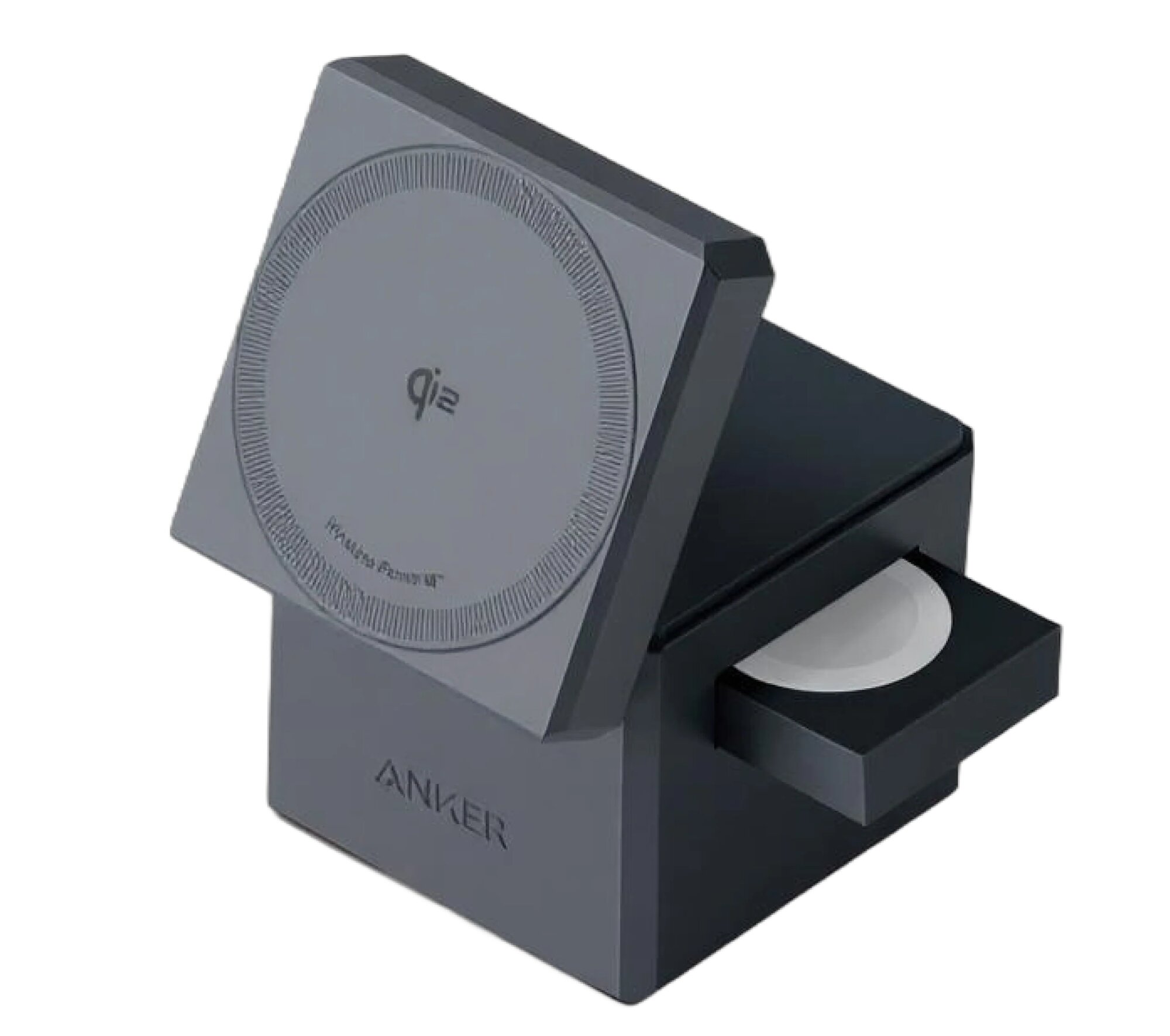 Беспроводное зарядное устройство Anker 3-in-1 Cube with Qi2 15W Space Grey Серый Y1811PA11