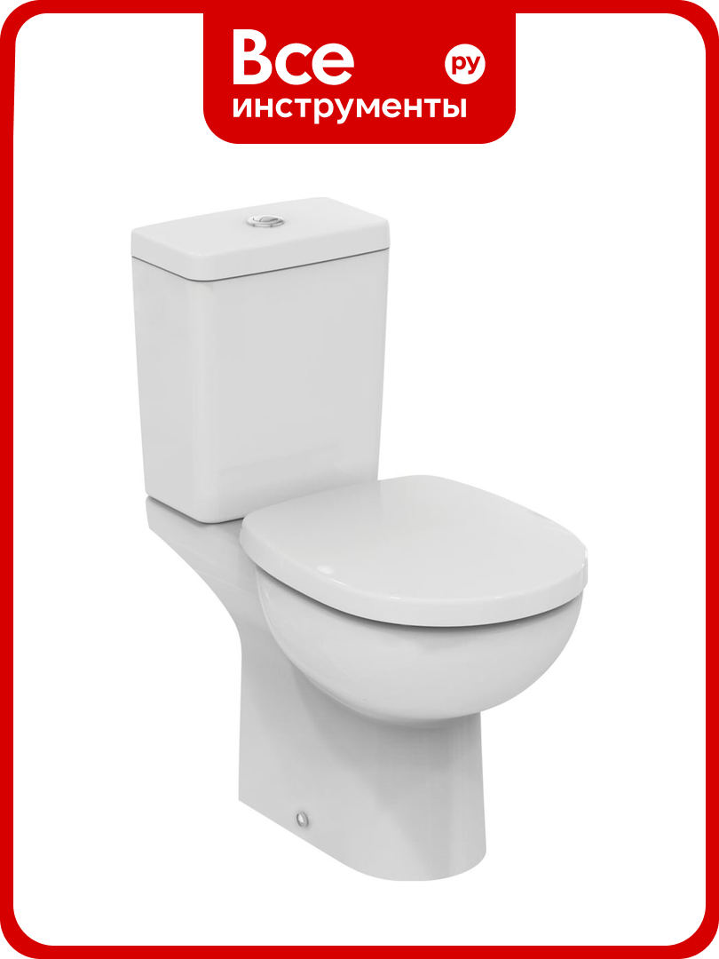 Унитаз-компакт Ideal Standard CONNECT CLASSIC горизонтальный выпуск, нижняя подводка, 2 режима спуска, микролифт E804801 123-0230