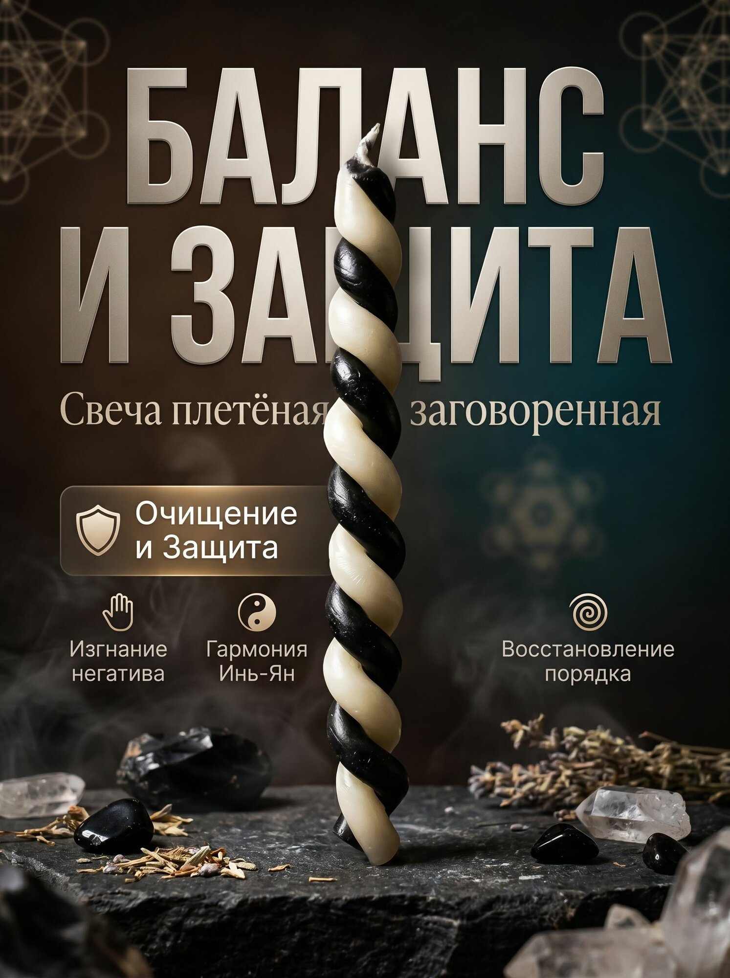 Ритуальная свеча на очищение и защиту