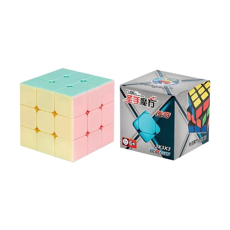 Легендарный кубик Рубика 3x3 для начинающих, цвет макарон, уровень сложности 2345, розовый, антистресс, головоломка