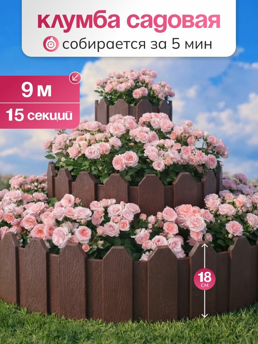 Plaston Клумба, 9, 15 шт