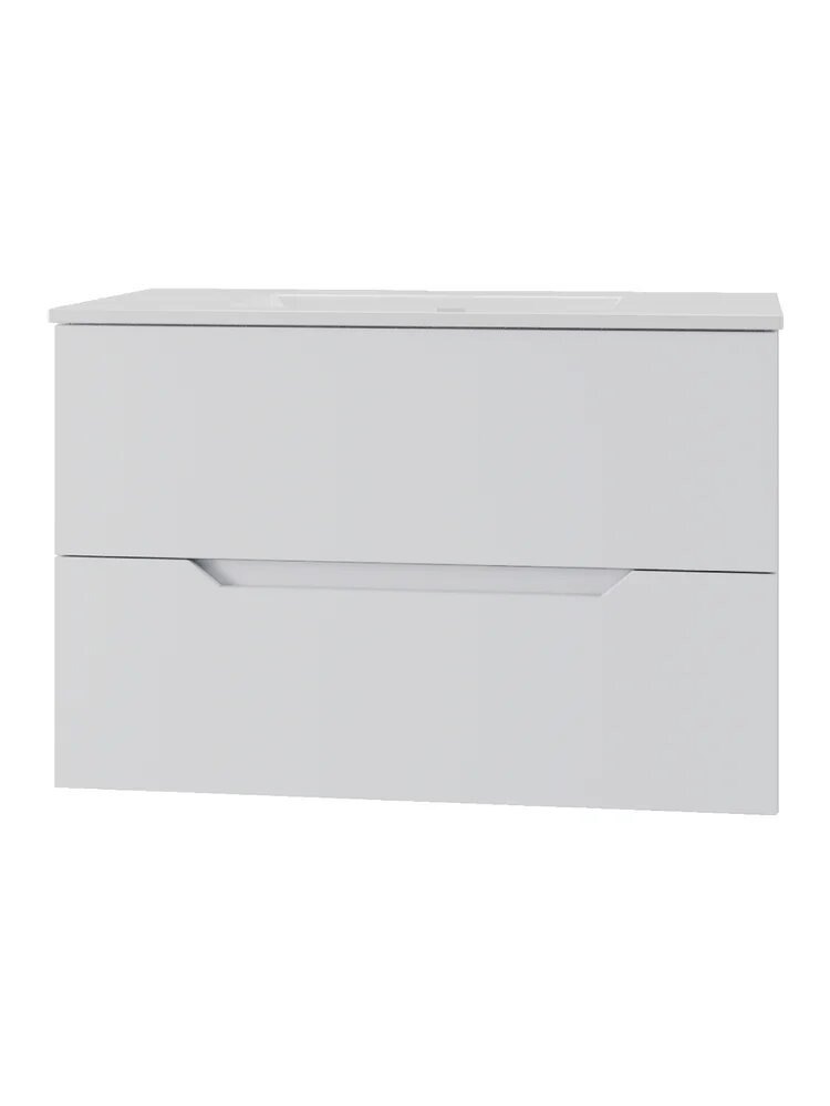Тумба с раковиной Agger Свит SWE800ETWH-3800W 80 подвесная, белая матовая