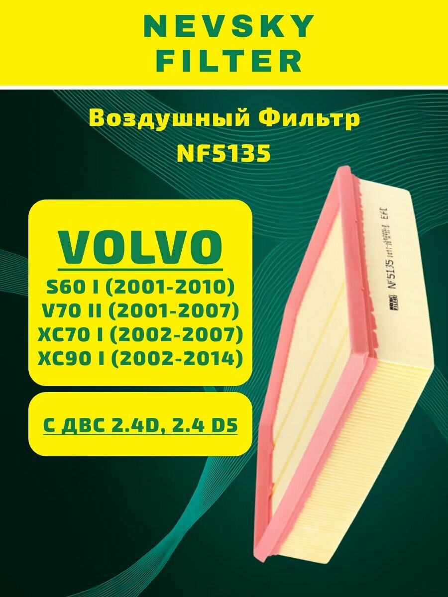 Воздушный фильтр NF5135 для Вольво S60 I / V70 II / XC70 I / XC90 I / ОЕМ 3063683
