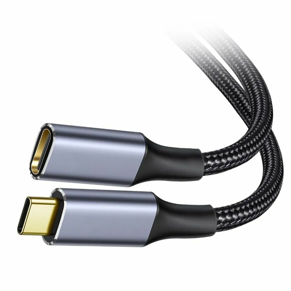 Удлинитель кабеля USB Type-C/USB Type-C, 0.5 м, черный