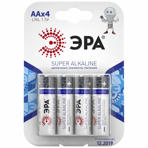 Элемент питания алкалиновый AA/LR6 LR6-4BL (блист.4шт) Эра C0038450