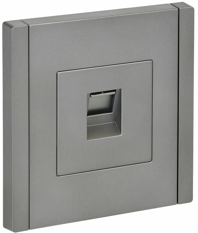 Розетка компьютерная RJ45 кат.6 FORTE&PIANO FP531 сталь IEK FP-K10-2-K46