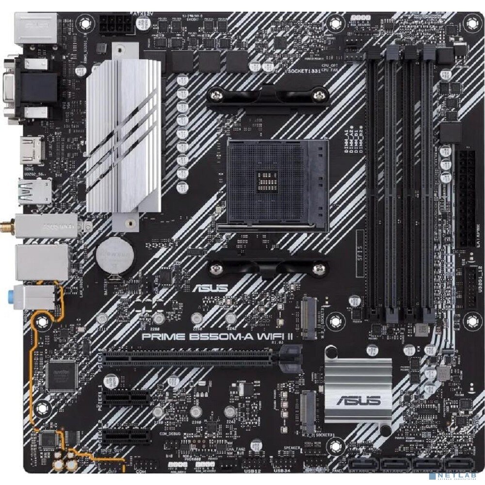 ASUS Prime B550M-A WiFi II B550 Socket AM4 4xDDR4, 4xSATA3, RAID, 2xM.2, 1xPCI-E16x, 6xUSB3.2, D-Sub, DVI-D, HDMI, WiFi, Glan, mATX