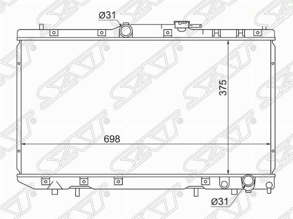Радиатор SAT TY0002-CT210 Toyota Caldina T190, T210 92-02 / Carina 96-01