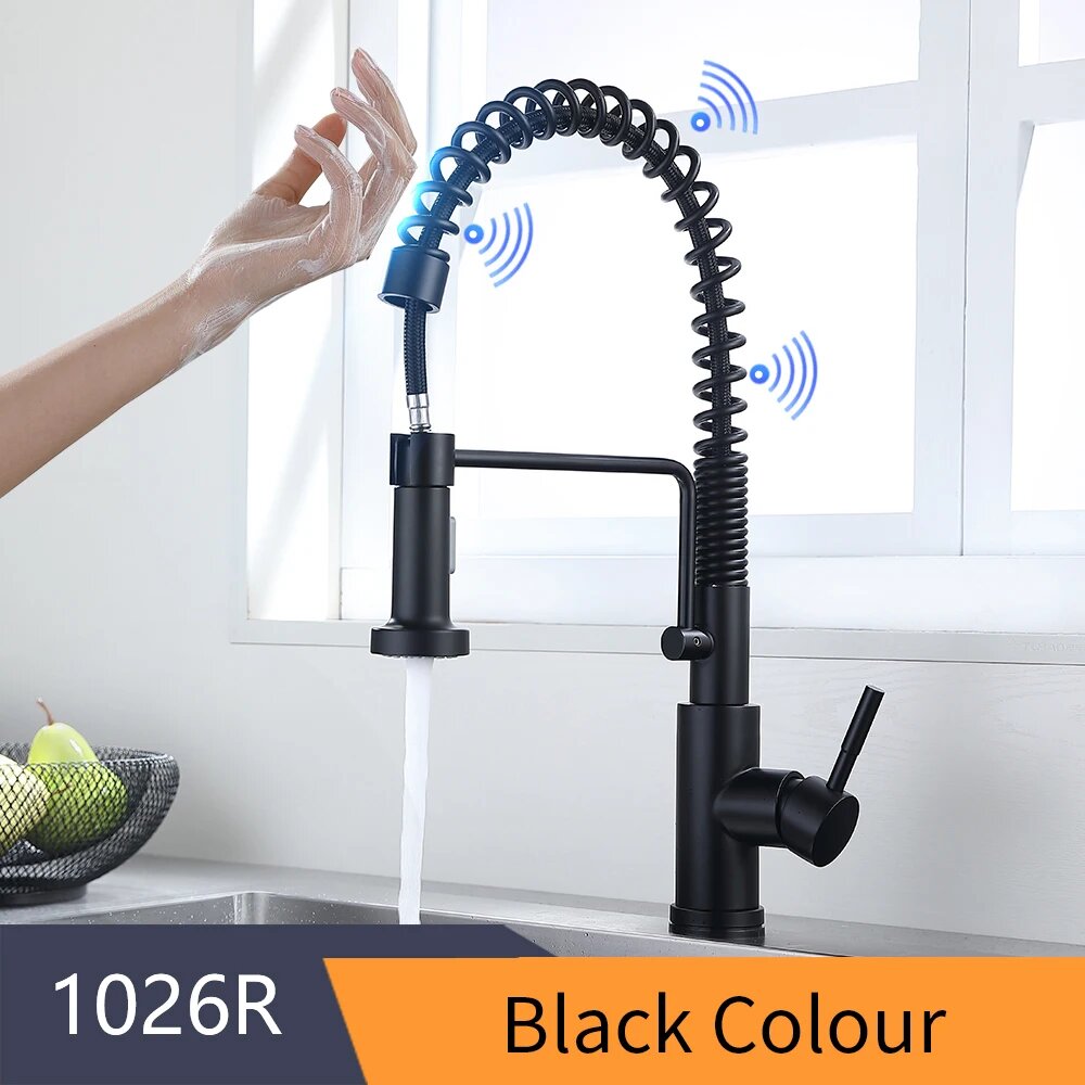 Умные сенсорные кухонные смесители Smart Touch Kitchen Faucets Crane For Sensor Kitchen Water Tap Sink Mixer Rotate Touch Faucet Sensor Water Mixer KH-1005