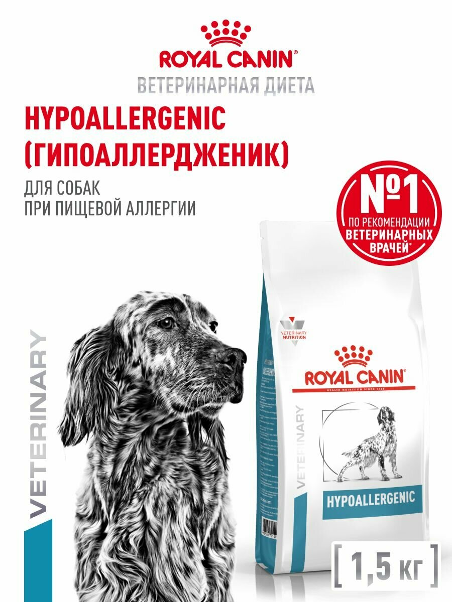 Сухой корм для собак Royal Canin Hypoallergenic гипоаллергенный диетический, 1,5 кг