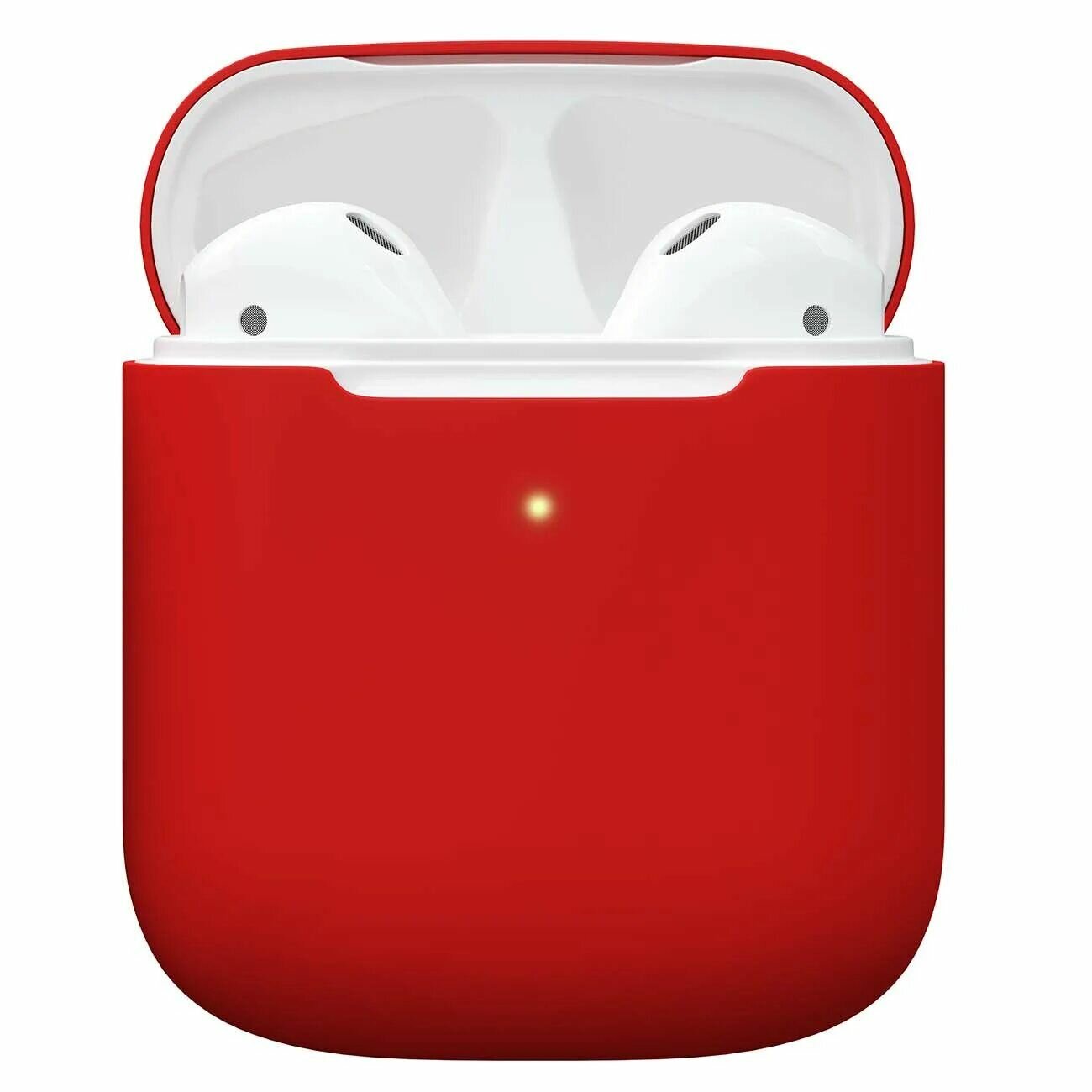 Чехол для AirPods 2 , красный ( без карабина, без заглушки у разлема зарядки ) , идет цельный