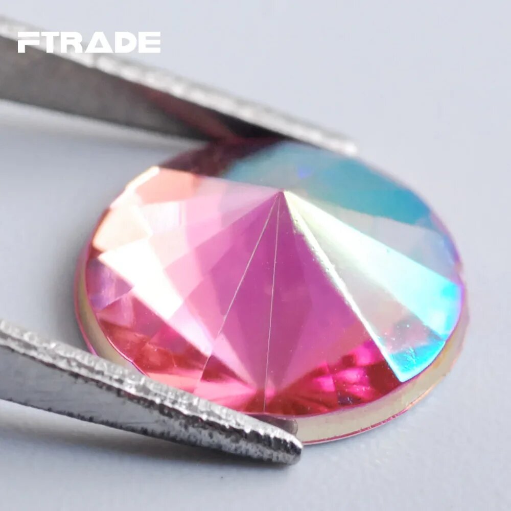 Страз Риволи Light Pink AB 10 мм
