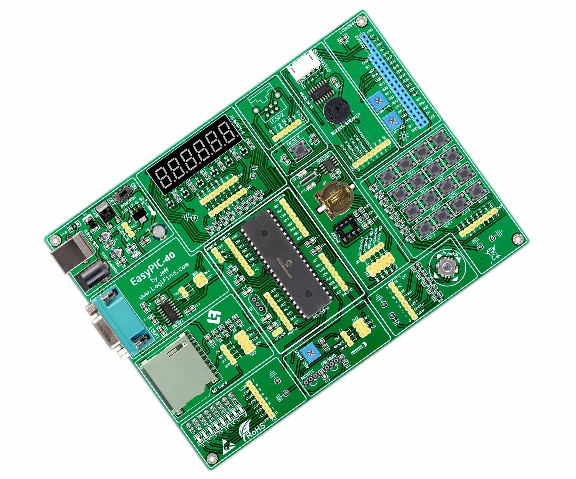 Развивающая плата Easypic-40 с микроконтроллером PIC16F877A