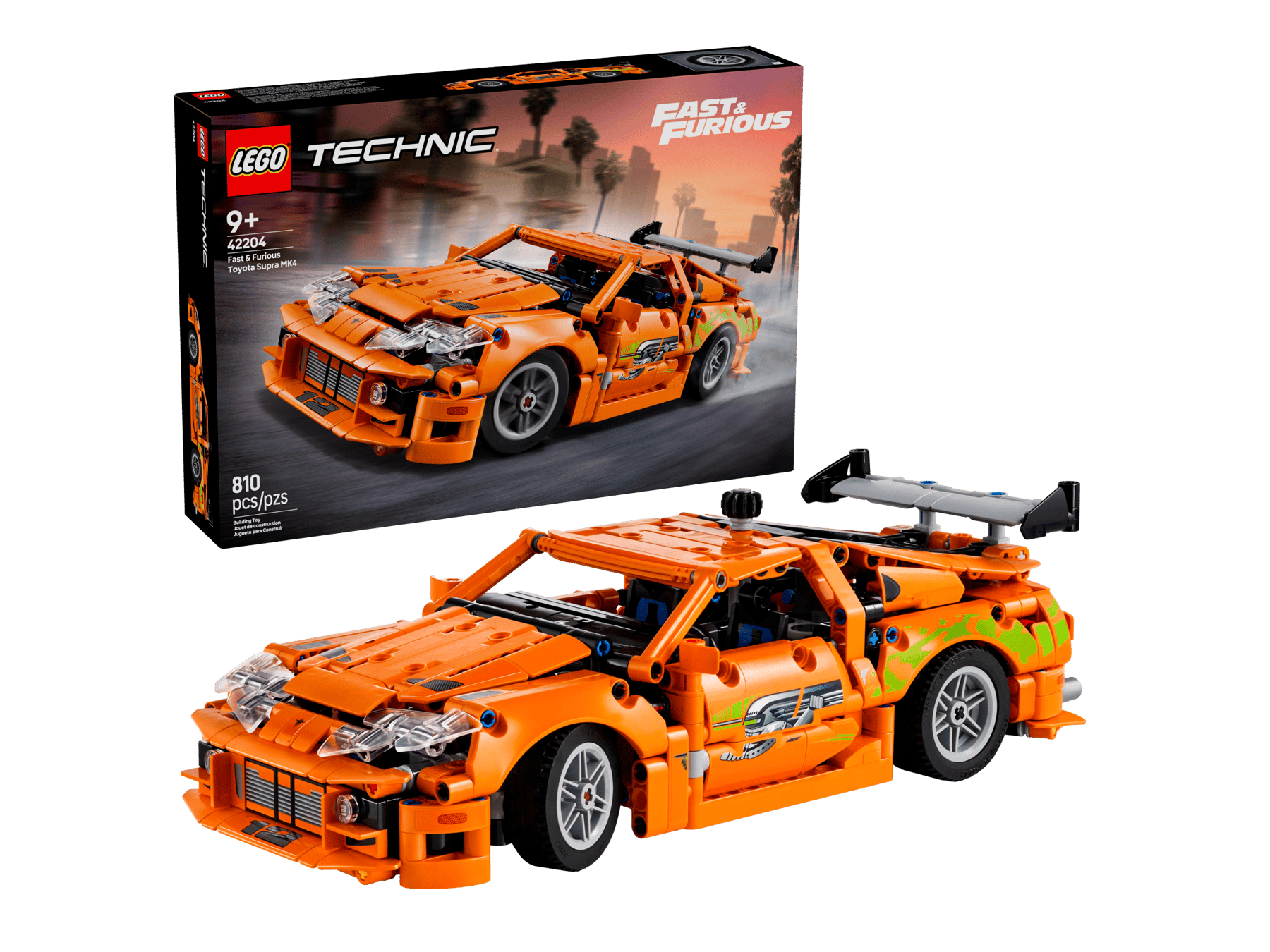 Конструктор LEGO Technic 42204 Автомобиль Fast and Furious: Toyota Supra MK4, 810 дет.