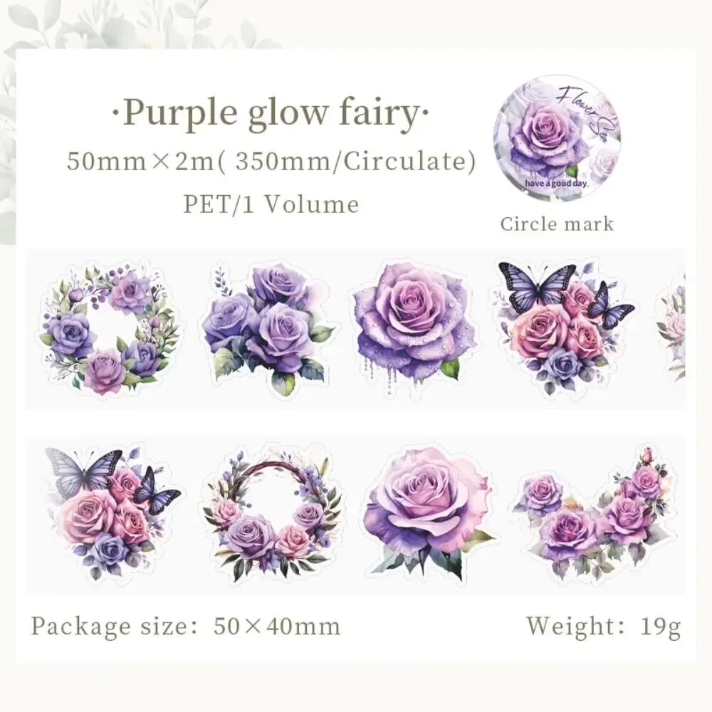 Набор лент Mr.Paper для скрапбукинга Фиолетовый, Purple Rose