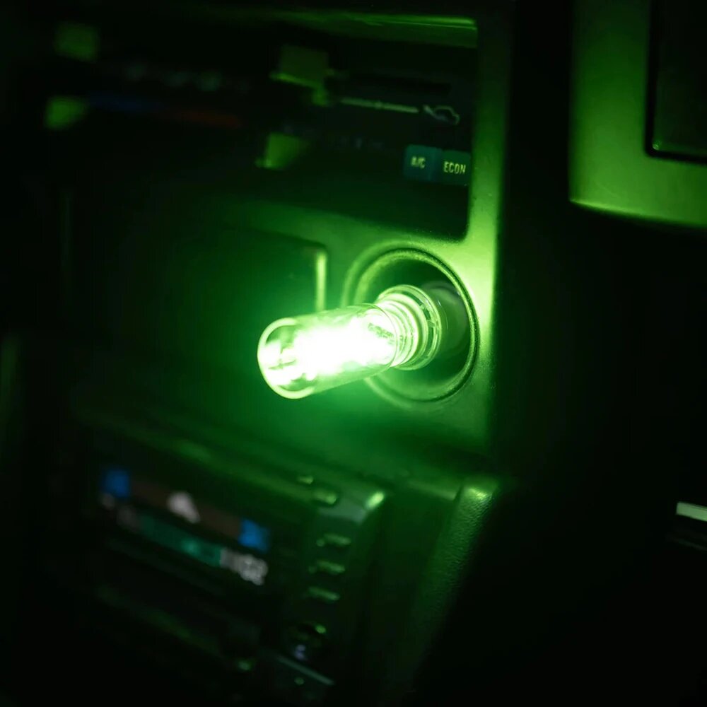 Автомобильный USB светильник, зеленый