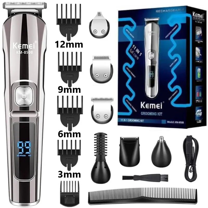Электрический триммер Kemei KM-8508 11 в 1 для мужчин KM-8508 color box