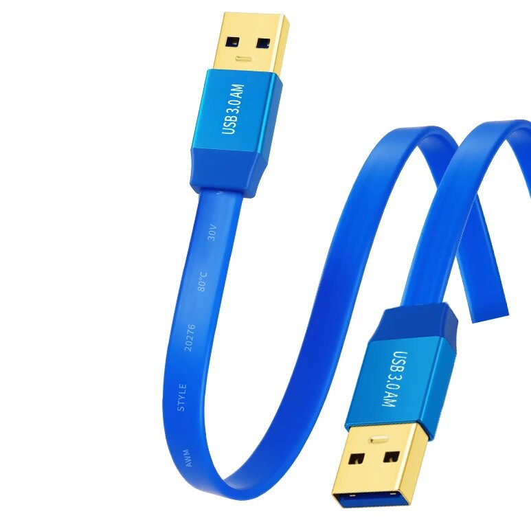 USB 3.0 AM to AM кабель, 1m, синий