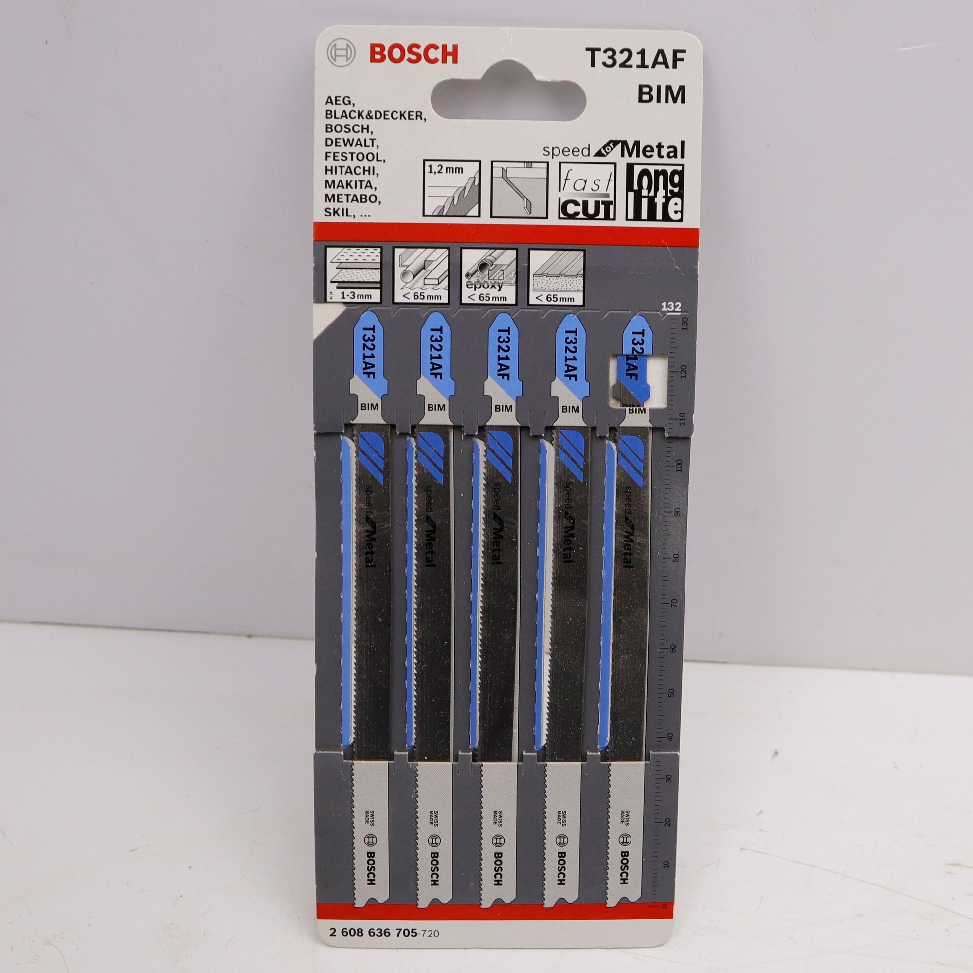 Полотна пильные T321AF Speed for Metal 5 шт. (132 мм; BIM) Bosch 2608636705