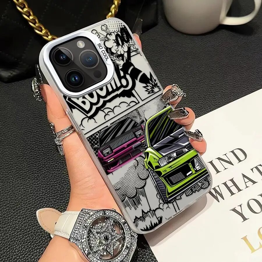 Чехол для телефона с дизайном спортивных автомобилей для iPhone 17, 14, 15, 13, iPhone 12 Pro, Mix06