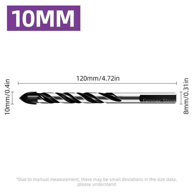 Набор треугольных сверл из карбида 3-12 мм 5PCS, 10MM