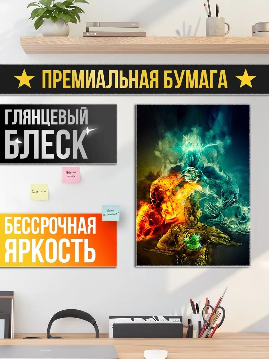 Постер на стену 4 элемента - природные стихии — фото 1