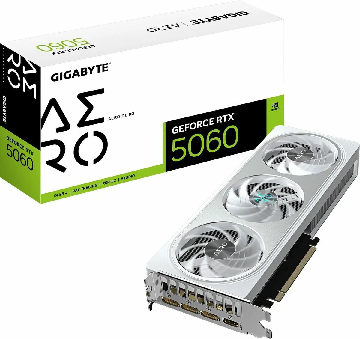 Видеокарта Gigabyte NVIDIA GeForce RTX 5060 GV-N5060AERO OC-8GD белый