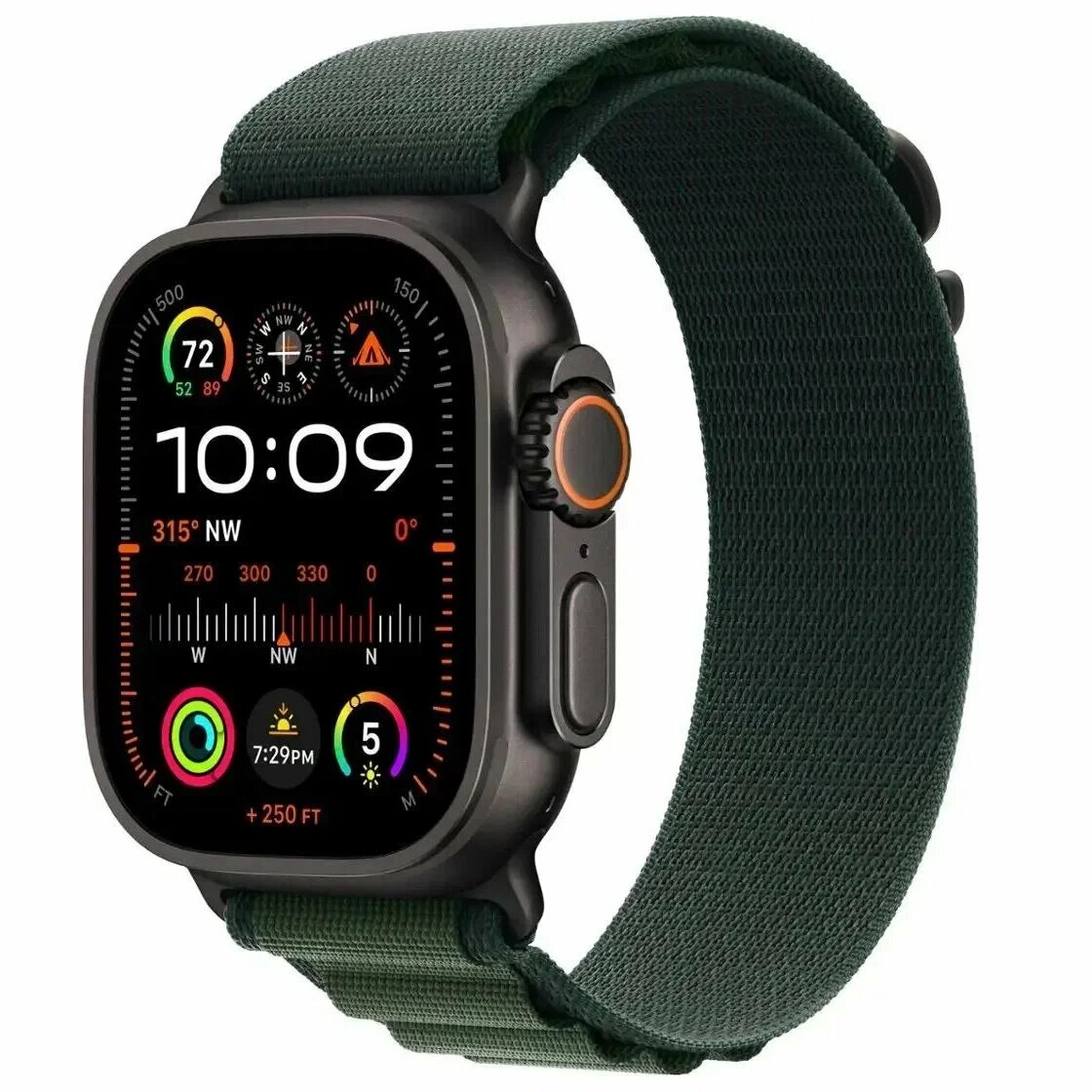 Смарт-часы Apple Watch Ultra 2 49mm Case with Dark Green Alpine Loop - M Black Titanium