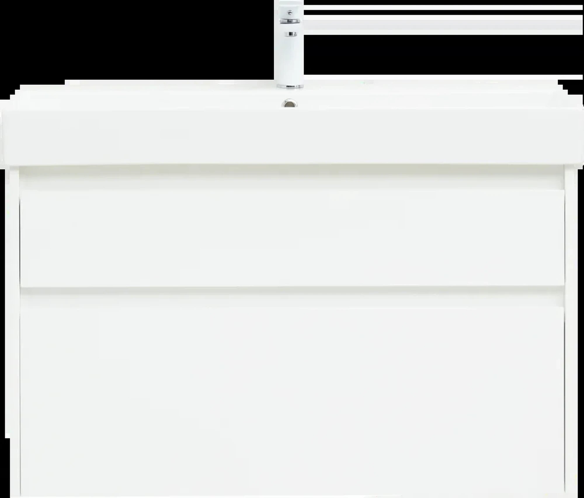 Тумба с раковиной Nova Lite 100 2 ящ. (SLIM SYNERGY) цв. бел. Глянец