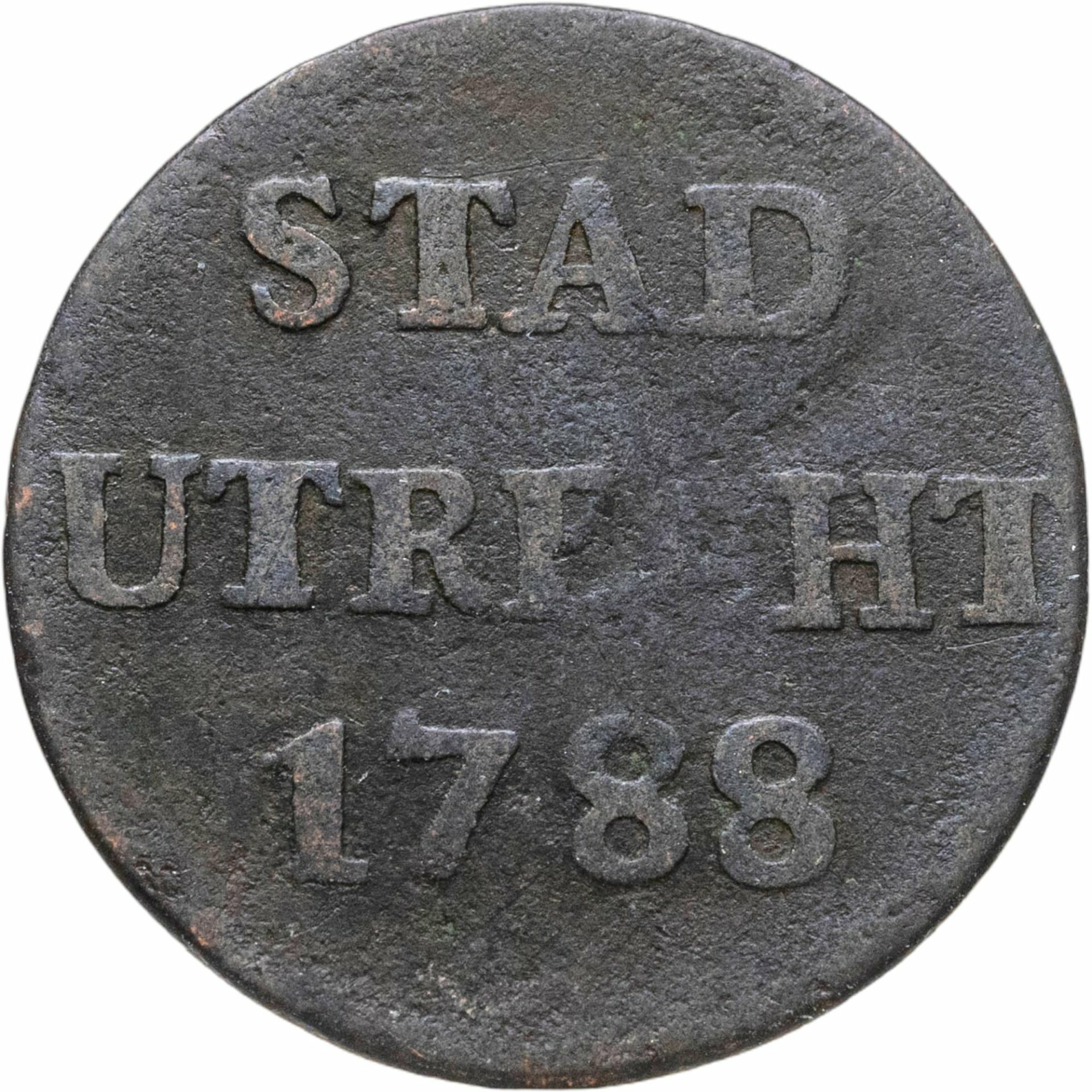 Нидерланды, Утрехт 1 дуит 1788, Медь, в сохранности VF