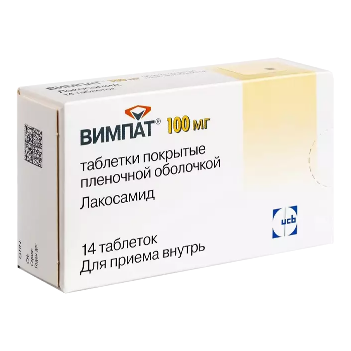 Вимпат, таблетки покрыт. плен. об. 100 мг, 14 шт.
