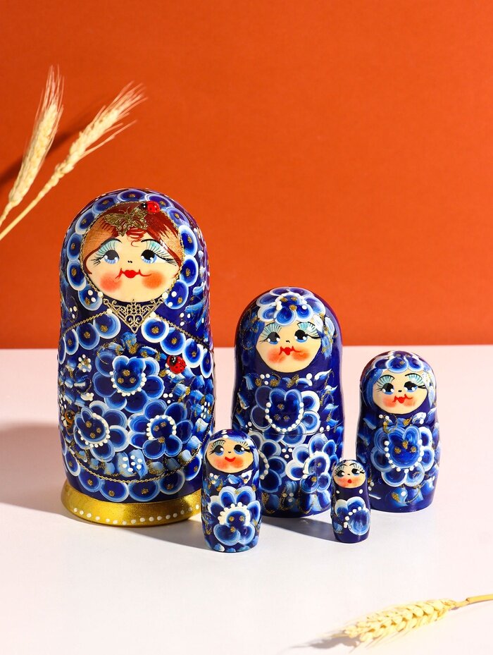 Матрёшка дерево «Зина», 5-ти кукольная, 18 см, ручная работа, микс