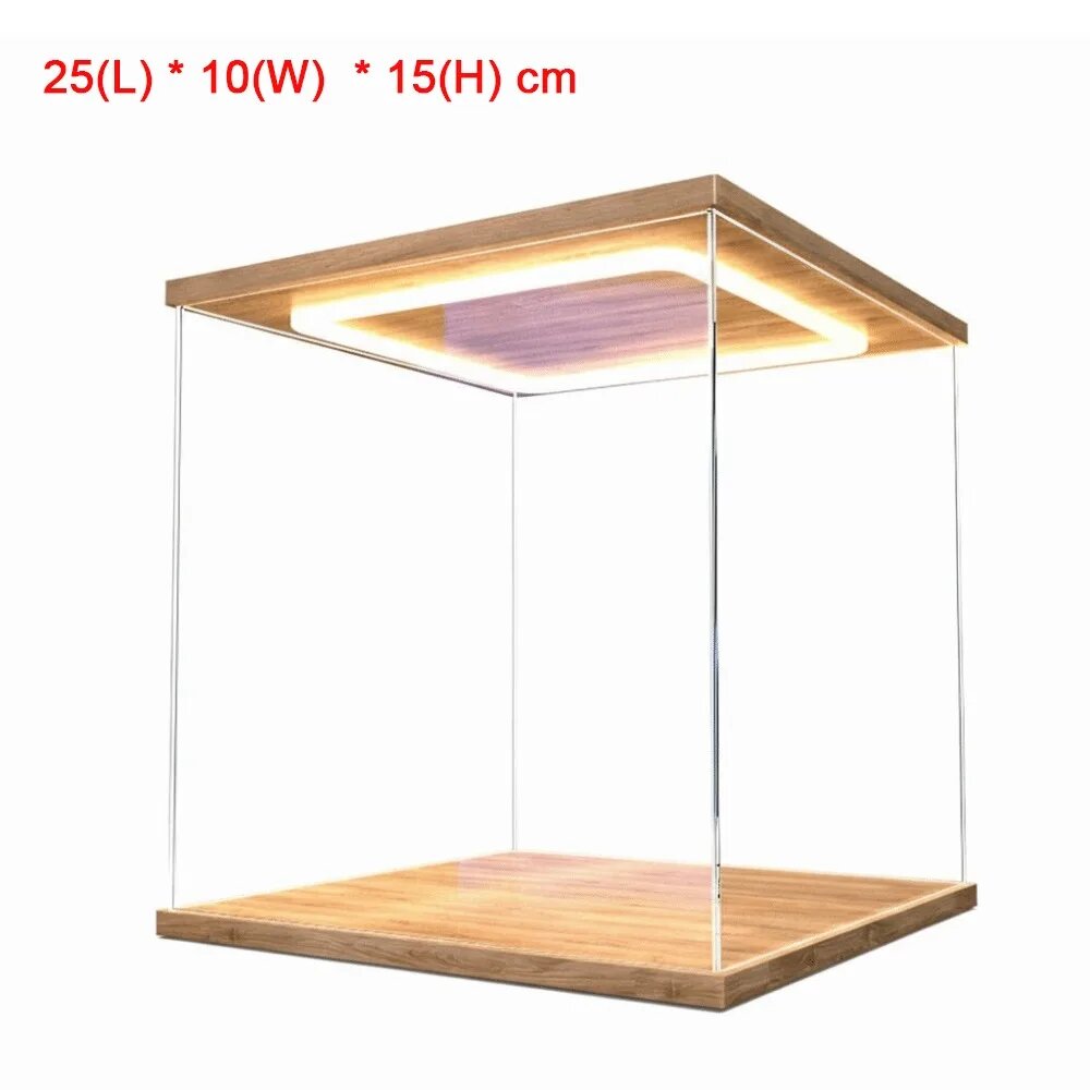 Прозрачный акриловый футляр для колец с подсветкой 25x10x15cm