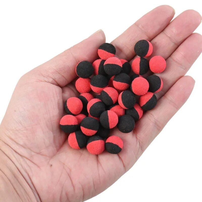 Двухцветные пенопластовые шарики для карпа 12 мм, 30 шт. Черный, 30PCS, BlackRed