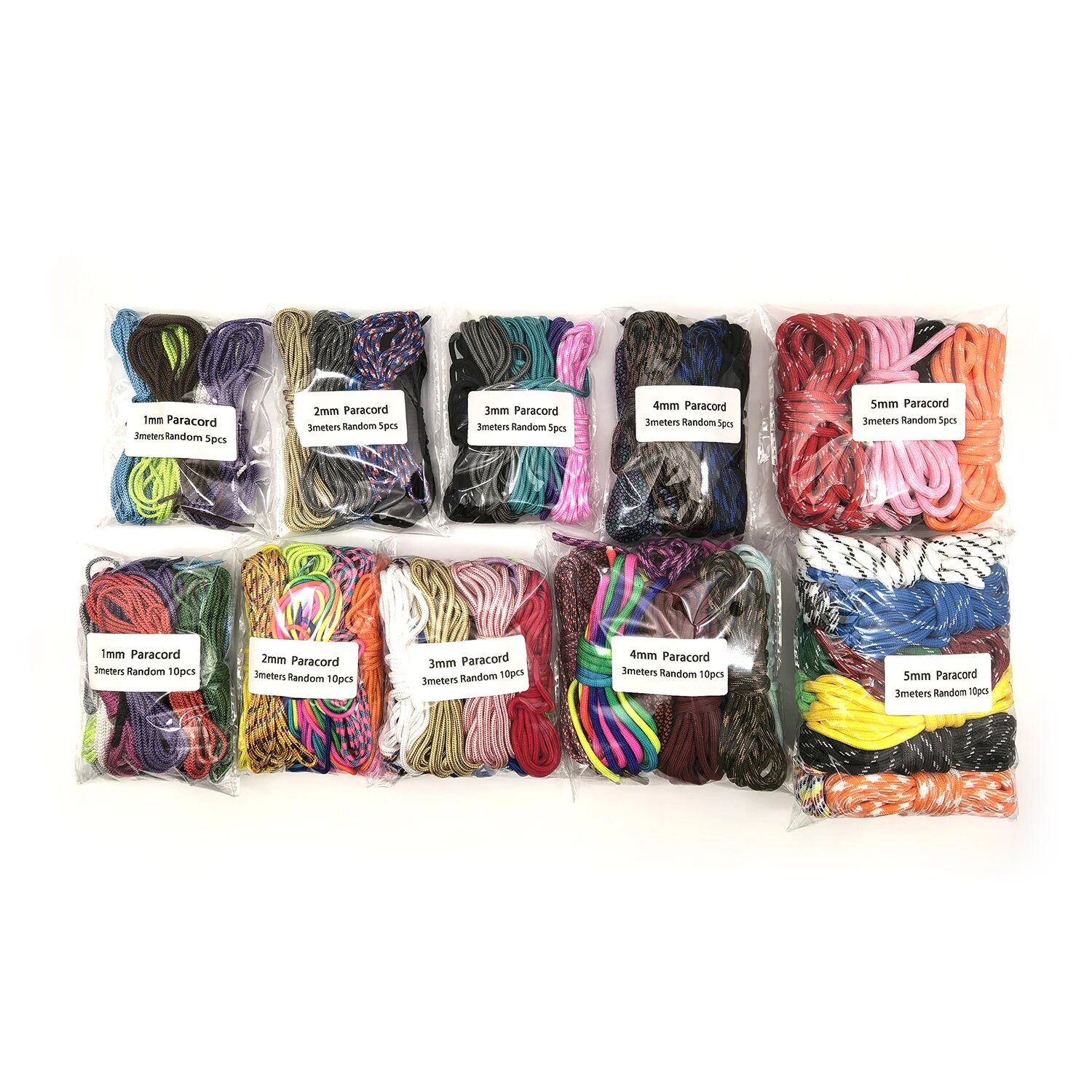 Паракорд IQiuhike 3 м, 1/2/3/4/5 мм, 3/5/10/15 шт, 1mm Paracord, 5pcs Random 3meters