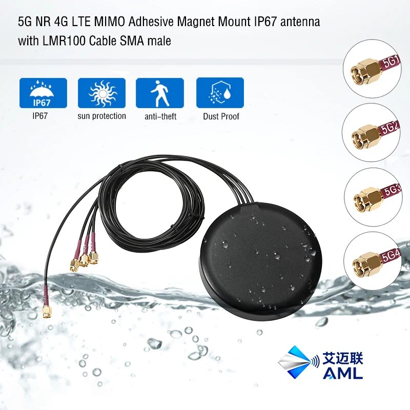 Антенна 5G NR 4G LTE MIMO ANDPROG 5GNRX4(SMA-3m) 1 meter cable