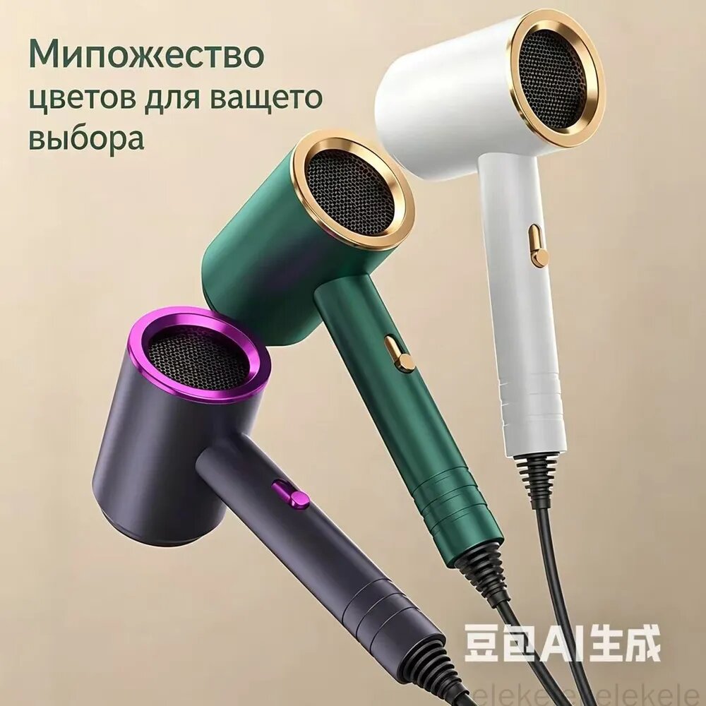 Фен-щетка для волос 网红锤子吹风机家用蓝光大功率吹风筒宿舍电吹风1600W-3621d89a86e5-a6b9e2cbafda 1600 Вт, кол-во насадок 1, сиреневый