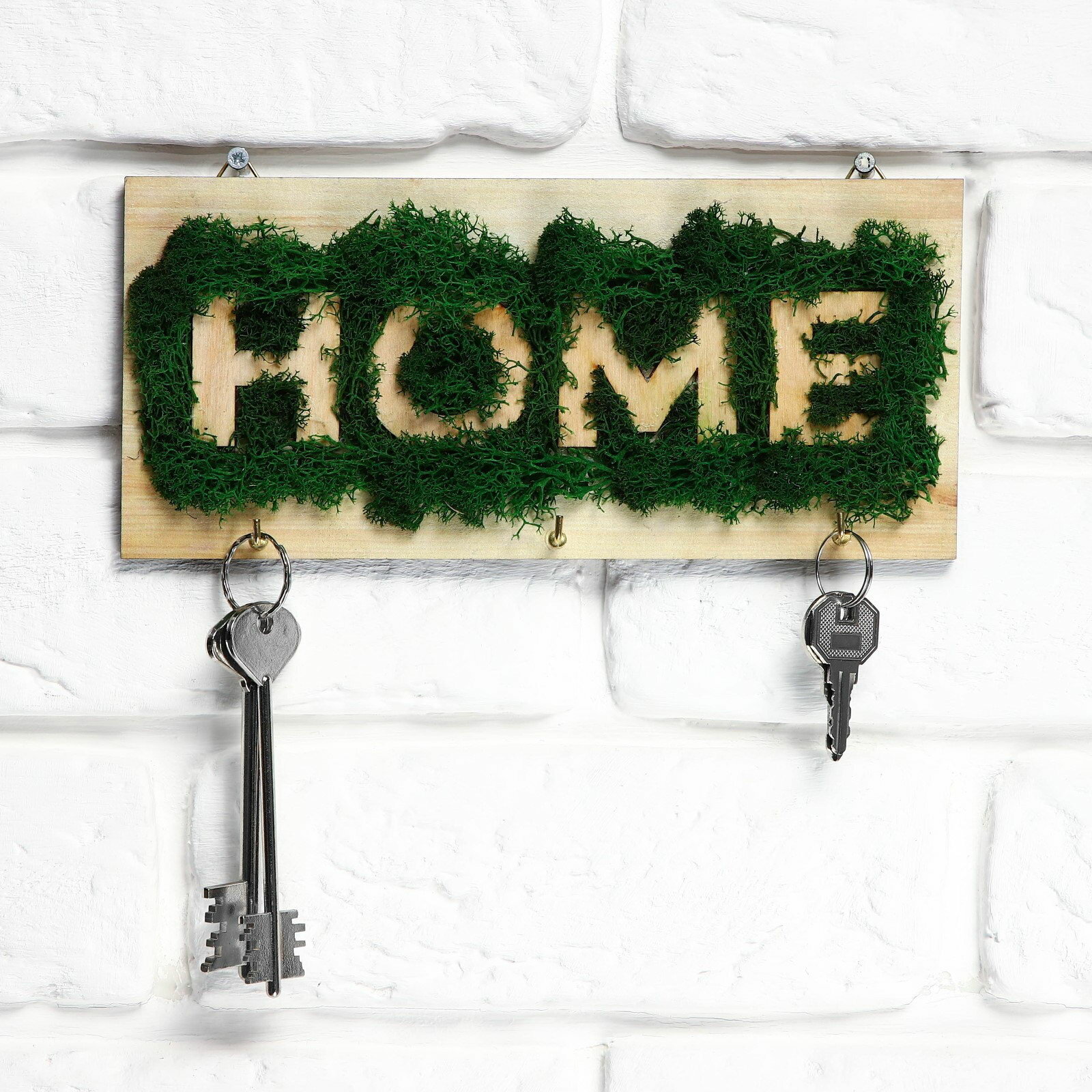 Ключница настенная со мхом "Home", вид ключницы: открытая, особенности: с мхом