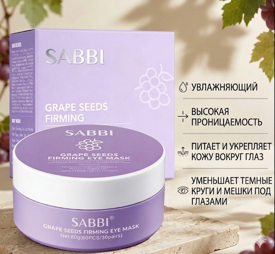 Патчи/гидрогелевая маска от синяков вокруг глаз SABBI