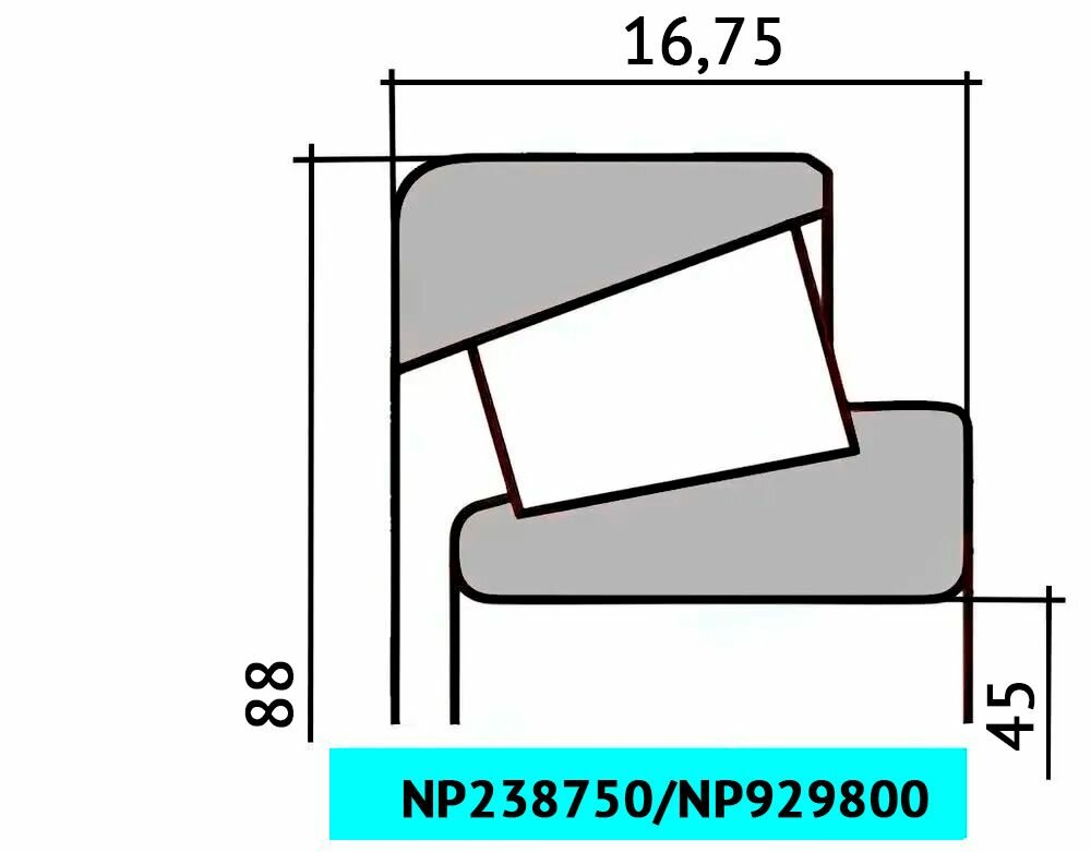 NP238750/NP929800 Timken Конический роликовый подшипник (0 53893 98057 6, 238750-99401, 55181940, 55181940. OPEL, 55567508, 55567512 A13D, NGBC55567512A13D)