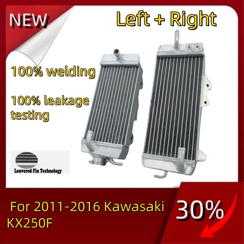 Новый левый + правый алюминиевый радиатор для 2011-2016 Kawasaki KX250F KX 250 F, кулер охлаждающей жидкости 2011 2012 2013 2014 2015 2016