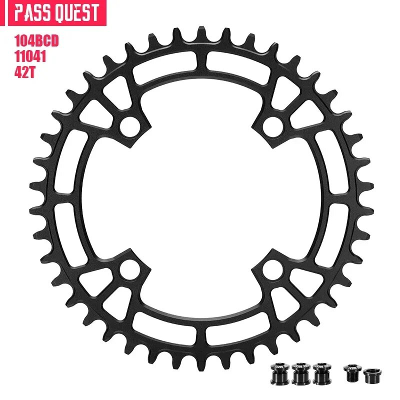 Передняя звезда PASS QUEST 104BCD 42T черная