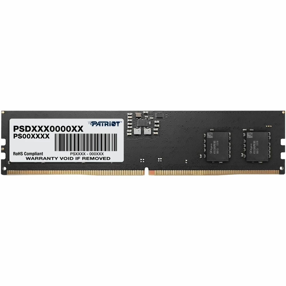 Оперативная память Patriot Signature, DDR5, 32GB (1x32 GB), 5600 MHz, CL46, DIMM