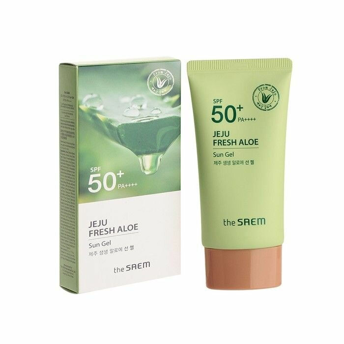 Солнцезащитный гель с экстрактом алоэ вера The Saem Jeju Fresh Aloe Sun Gel SPF50+, 50 мл.